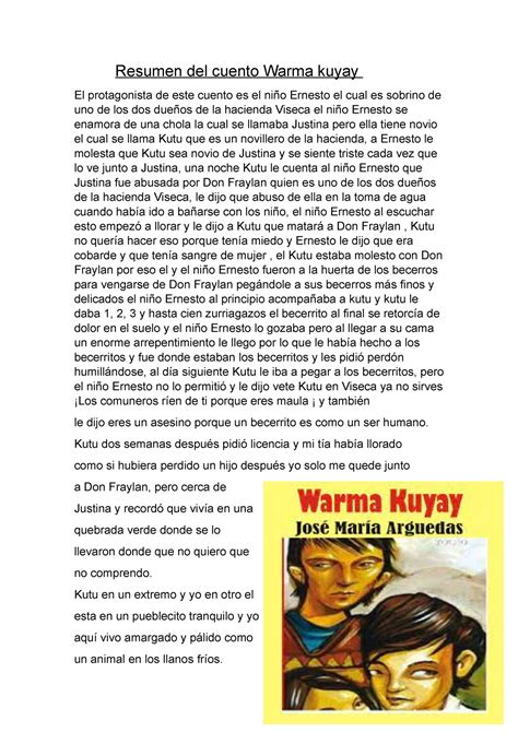Resumen Del Cuento Warma Kuyay De Fernando Daniel Cabrera Lazo Del 4B
