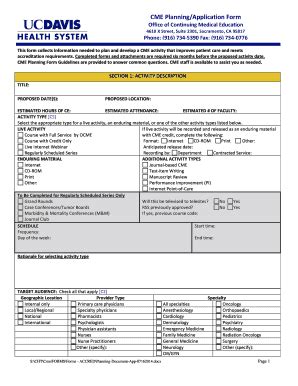 Fillable Online A Guide For And Documentation Of The Planning Of A CME