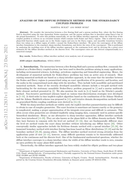 analysis of the diffuse interface method for the stokes darcy coupled problem deepai