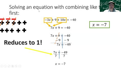 turning point math solving equations with combining like terms youtube