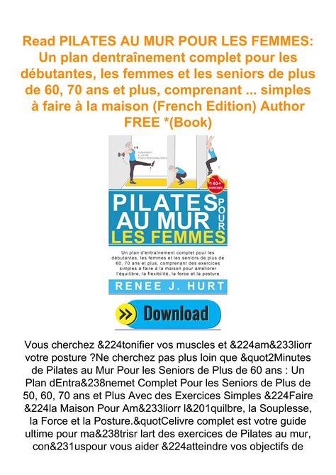 Read PILATES AU MUR POUR LES FEMMES Un plan dentraînement complet pour