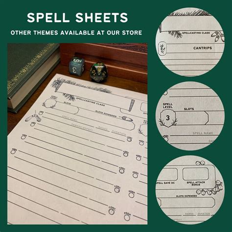 Printable Dnd E Character Sheets Forest Theme Printable Pdfs For
