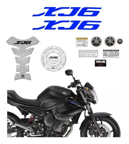 Kit Adesivos Tankpad Bocal Para Yamaha Xj Cor Prata