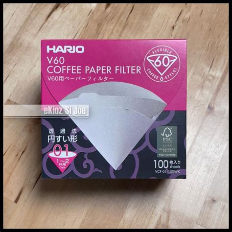 Jual Hario V60 Paper Filter 01 Vcf 01 100W Bleach Shopee Indonesia