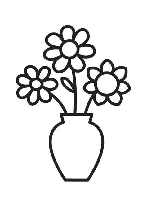 Tr S Flores Em Vaso Para Colorir Imprimir E Desenhar Colorir Me