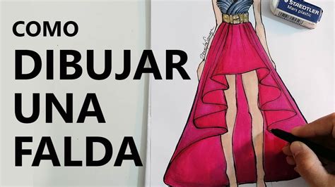 Como diseñar una falda dibujar una falda amplia con ondas