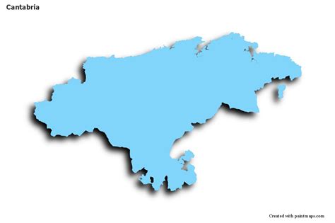 Mapas De Muestra Para Cantabria Azul Contorno Sombr O Mapas Blanco