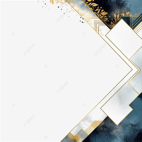 Marco Decorativo Abstracto De Borde De Esquina Moderno De Oro Azul Png
