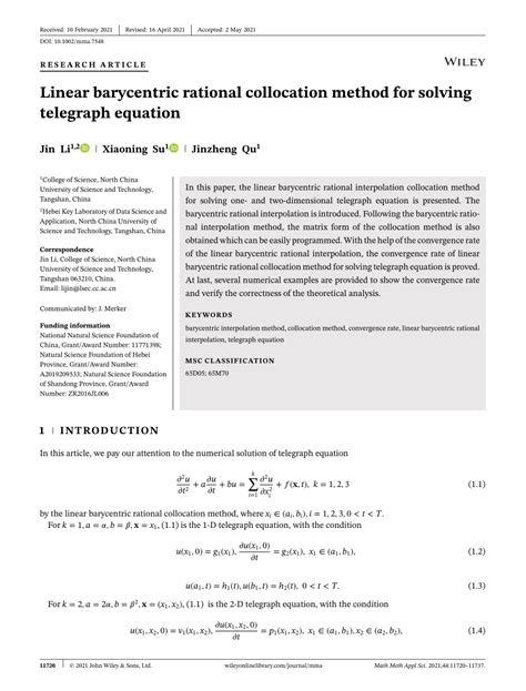 linear barycentric rational collocation method for solving telegraph equation request pdf