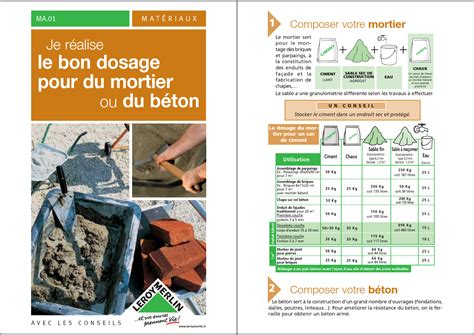 Bâtiment travaux publics Le dosage du mortier et du béton