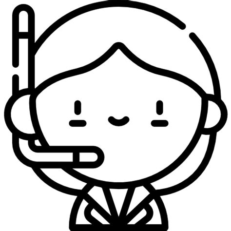 Call Center Agent Kawaii Lineal Icon