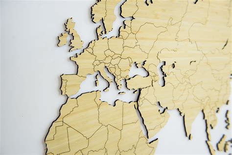 Carte Monde Deco Mappemonde Déco bambou Décoration Murale Bois