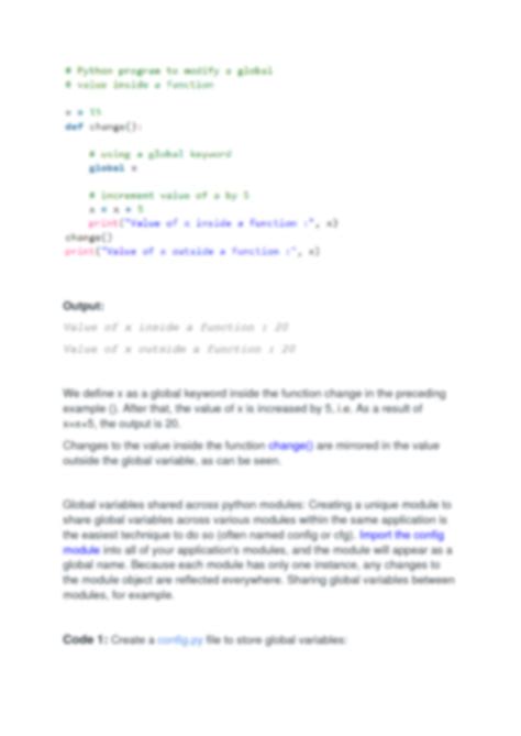 SOLUTION Global Keyword In Python Studypool