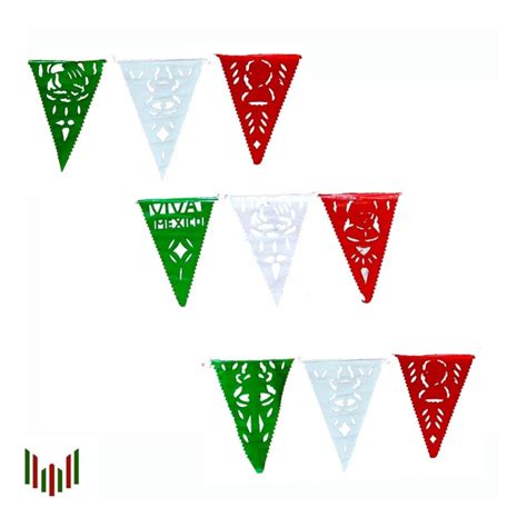 Banderines De Pl Stico Tricolor Papel Picado Magicel