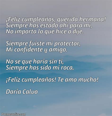 Cinco Mejores Poemas de Cumpleaños para una Hermana Mayor Poemas Online