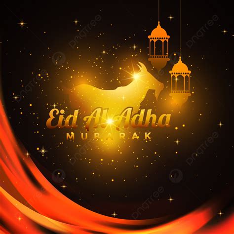 Festival Eid Al Adha Mubarak Islamic Goat Lantern Abstract Background
