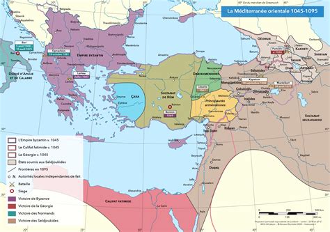 La Méditerranée orientale 1045 1095 carte histoire Histocarte
