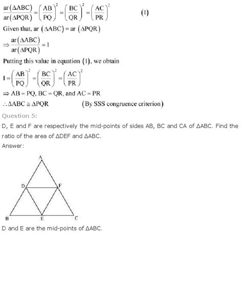 Ncert Solutions For Class Maths Chapter Triangles Aglasem Schools