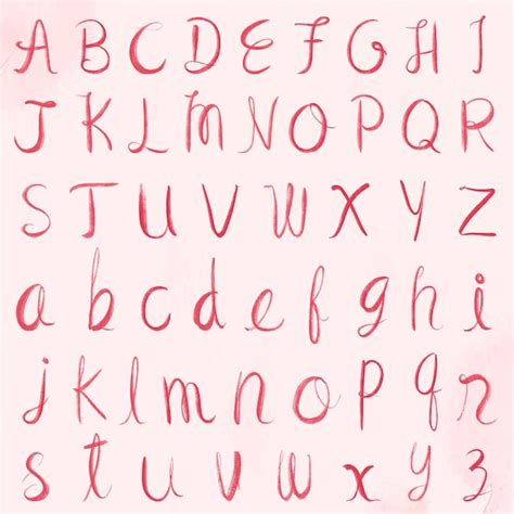 Tipografía de fuente de vector de alfabeto de caligrafía cursiva