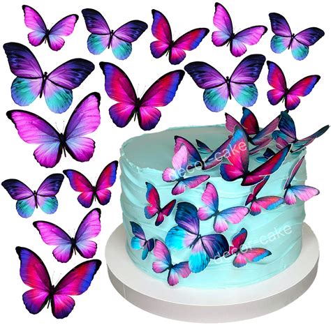 Waflowe Motylki 3D Motyle Na Tort Ciasto Wzory Decor Cake