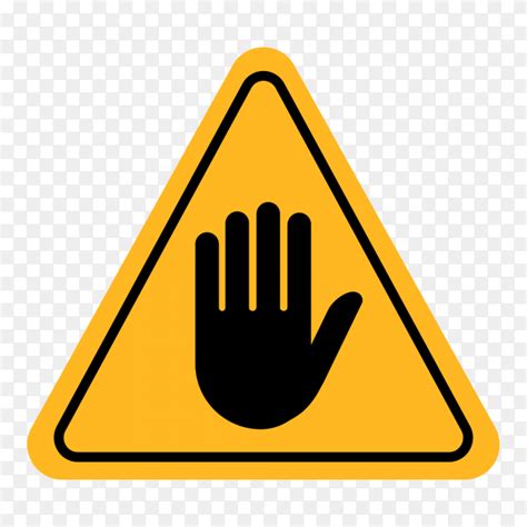 STOP No Entry Hand Sign Attention Triangular Stop Icon Hand Symbol