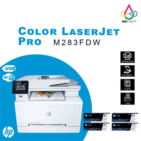 Impresora Multifuncional HP Color LaserJet Pro M283fdw Inkfinity