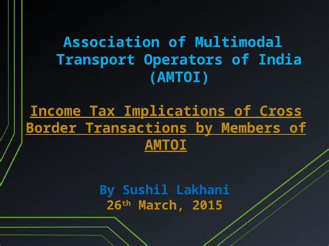 PPTX Association Of Multimodal Transport Operators Of India AMTOI