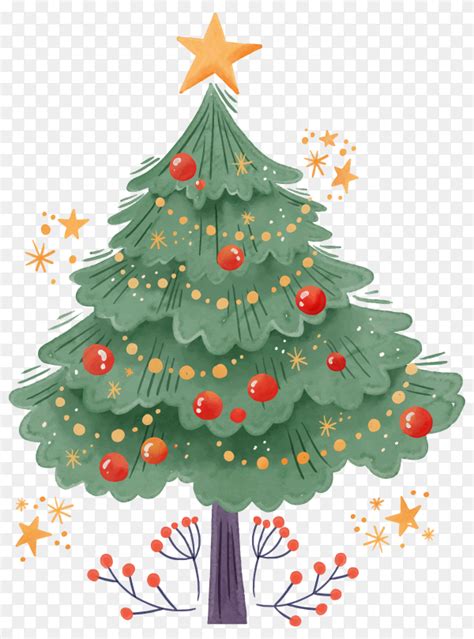 Watercolor Christmas Tree On Transparent Background Png Similar Png