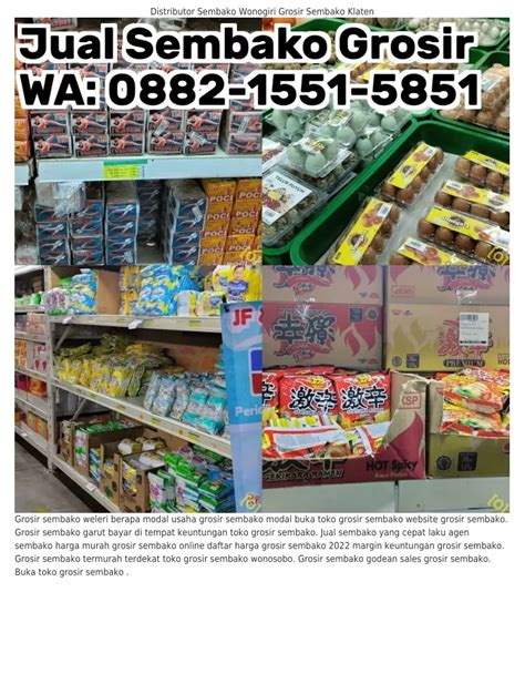 PPT 088ᒿ I55I 585I WA Jual Sembako Grosir Daftar Harga Grosir