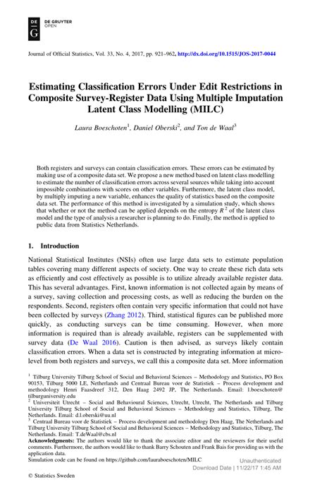 pdf estimating classification errors under edit restrictions in composite survey register data
