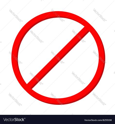 Prohibition No Symbol Red Round Stop Warning Sign Vector Image