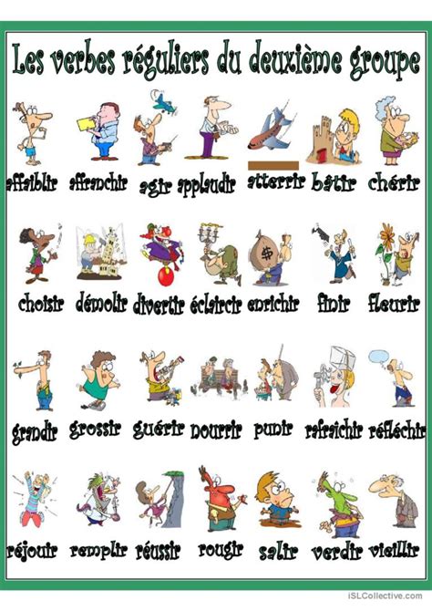 Les Verbes Du Deuxieme Groupe Verbe Verbes Francais Groupe Images