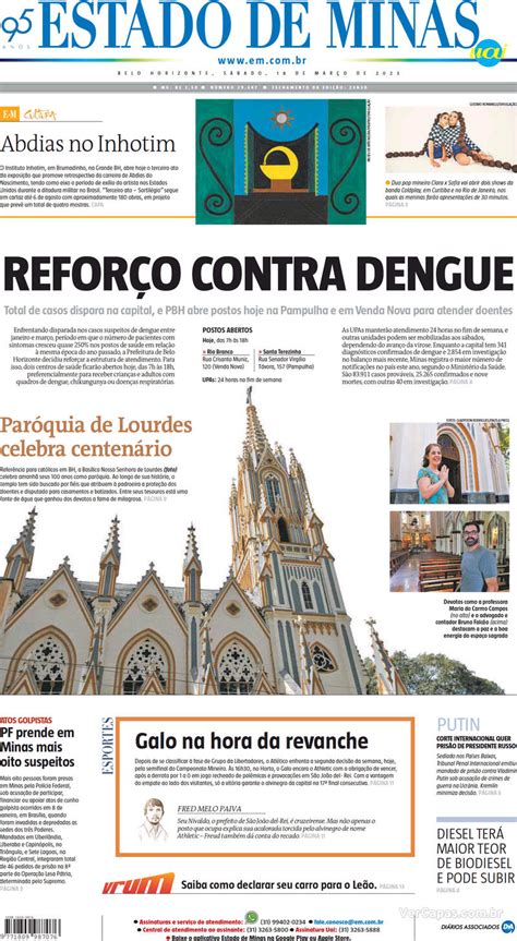 Capa Estado de Minas Sábado 4 de Fevereiro de 2023