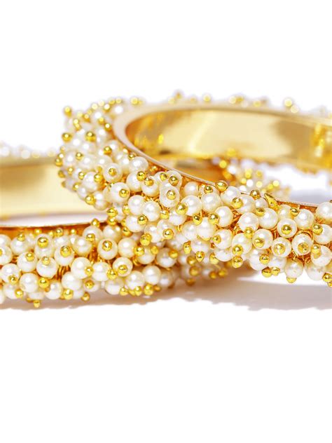 Youbella Jewellery Traditional Pearl Studded Gold Plated Bangles Buy