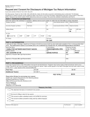 Fillable Online Dabsj 4095 Request Consent For Disclosure Of Tax Return
