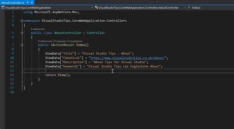 Visual Studio Tips Go To MVC View