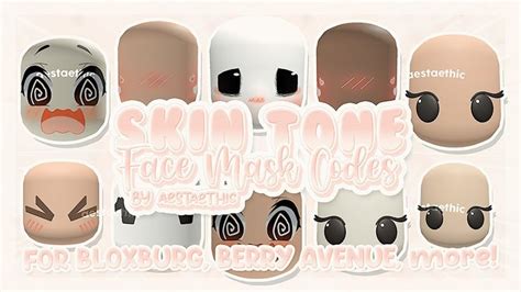 Skin Tone Face Mask Codes For Bloxburg Berry Avenue Pt Roblox
