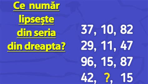 Test Iq Pentru Genii Ce Num R Lipse Te Din Aceast Serie
