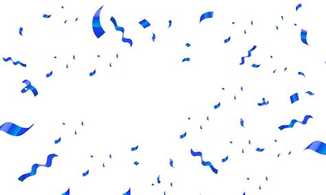 Diseño de fondo de confeti azul vectorial realista Vector Premium