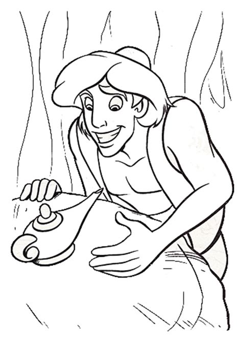 Aladdin Para Colorear Imprimir E Dibujar Coloringonly