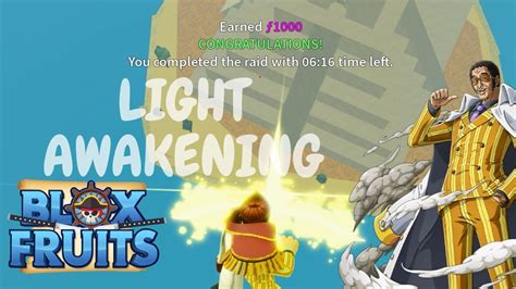 Kizaru Light Fruit Awakening In Blox Fruits Roblox YouTube