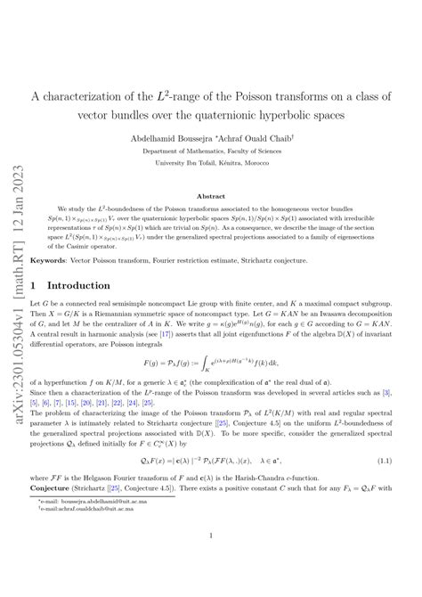 pdf a characterization of the l 2 range of the poisson transforms on a class of vector