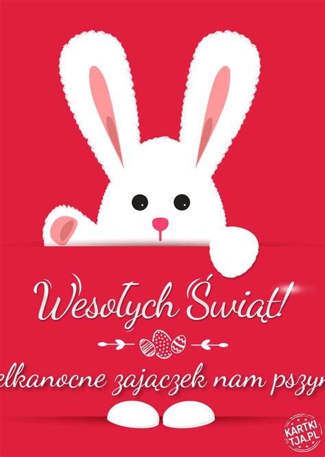 Kartka Wielkanocna prezenty wielkanocne zajączek nam pszynosi madzia