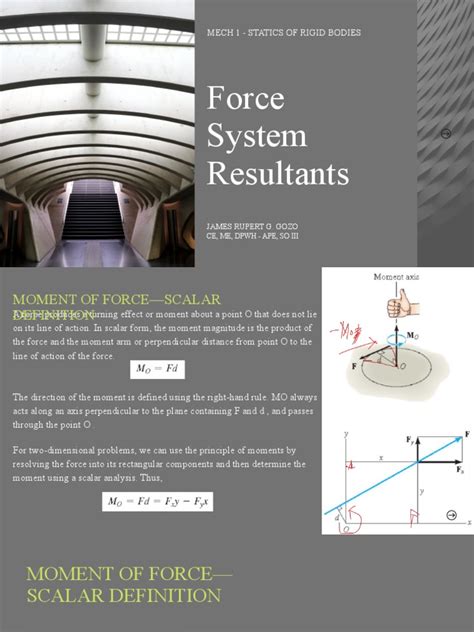 analysis of rigid body statics concepts including forces moments and resultants pdf