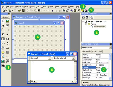 tampilan area kerja visual basic 6 0 visual basic 6 untuk pemula