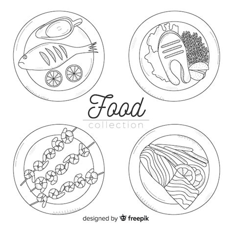 Free Vector Hand Drawn Food Dish Collection