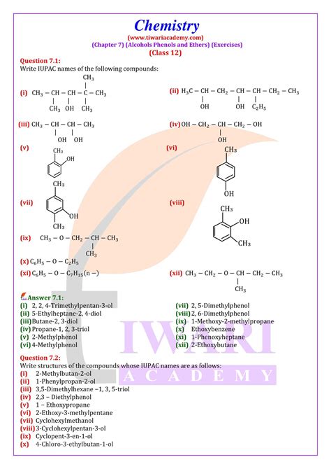 Ncert Solutions For Class Chemistry Chapter Alcohol Phenol Ether