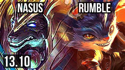 NASUS Vs RUMBLE TOP 6 1 8 1300 Games 1 8M Mastery Dominating