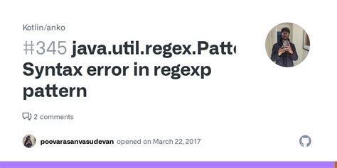 java util regex patternsyntaxexception syntax error in regexp pattern · issue 345 · kotlin