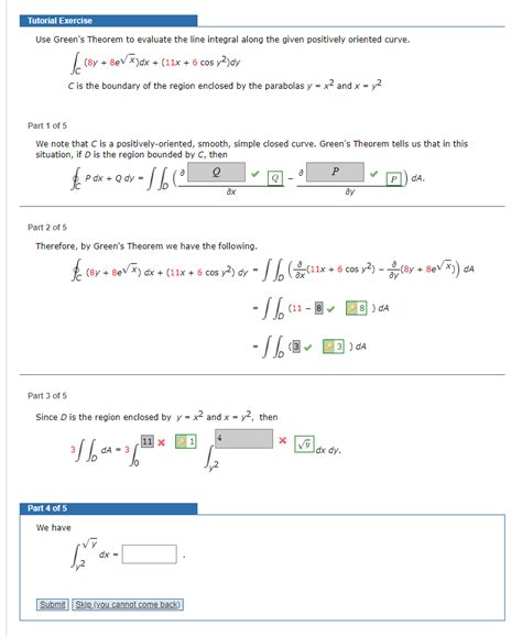 solved use green s theorem to evaluate the line integral